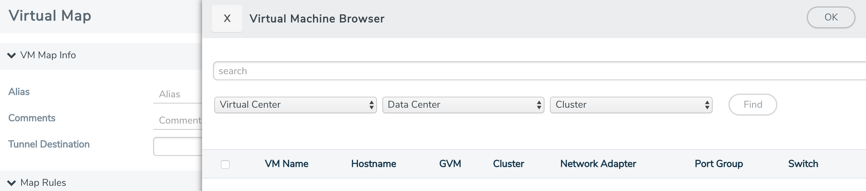 Configure Virtual Maps for VMware vCenter