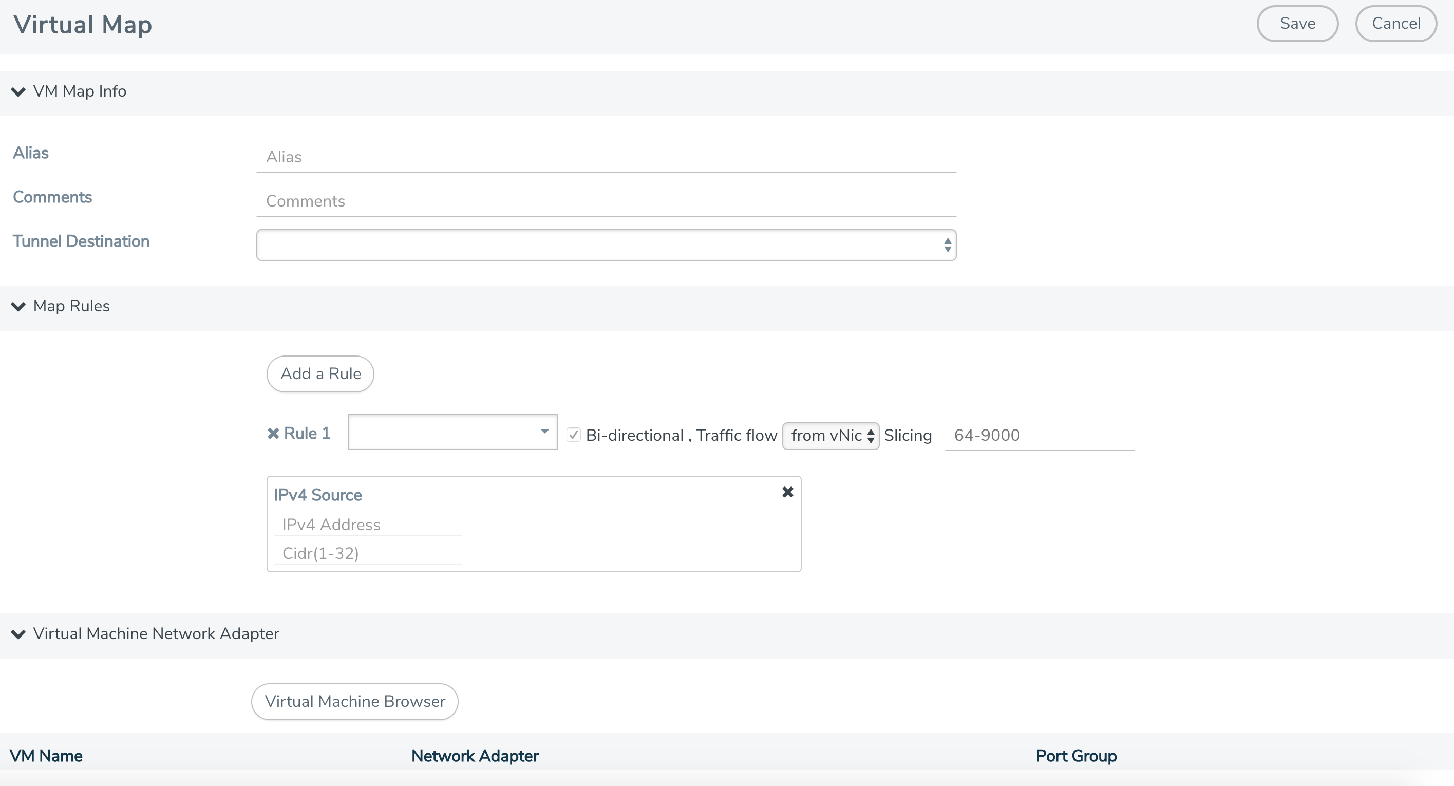Configure Virtual Maps for VMware vCenter
