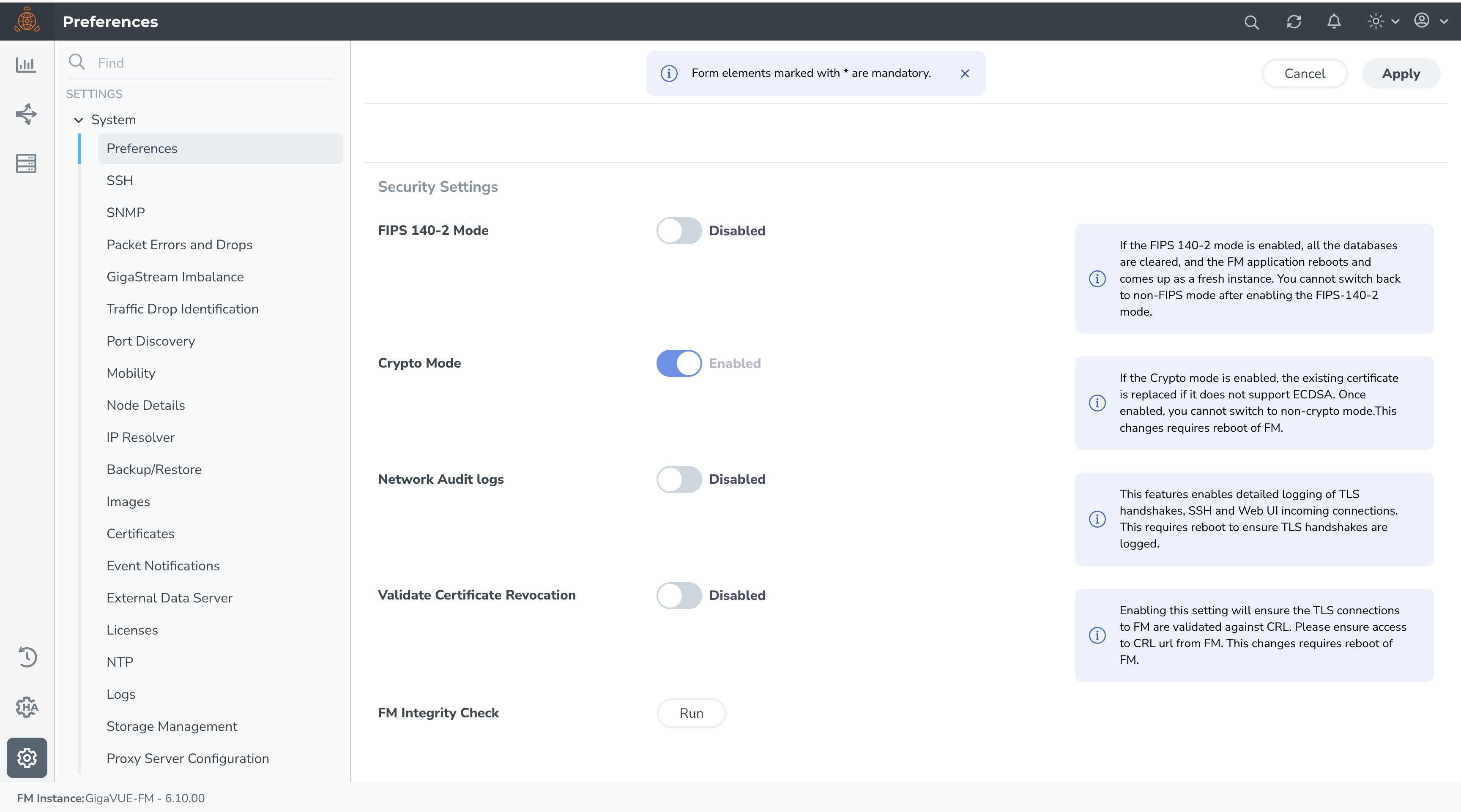 Enable Cryptography Mode